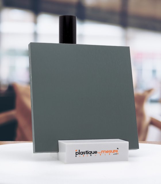 Plaque en PVC rigide opaque blanc et gris à la découpe sur mesure