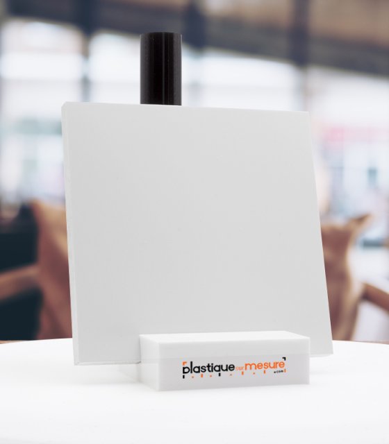 Plaque en PVC rigide opaque blanc et gris à la découpe sur mesure
