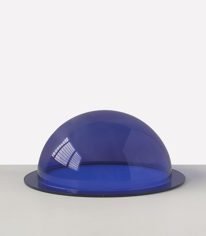 Demi-Sphère avec collerette PMMA coulé bleu transparent - Diam. 200 mm